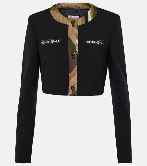 Emilio Pucci Cropped Wool-blend Jacket