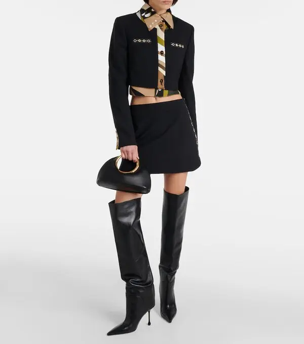 Emilio Pucci Cropped Wool-blend Jacket