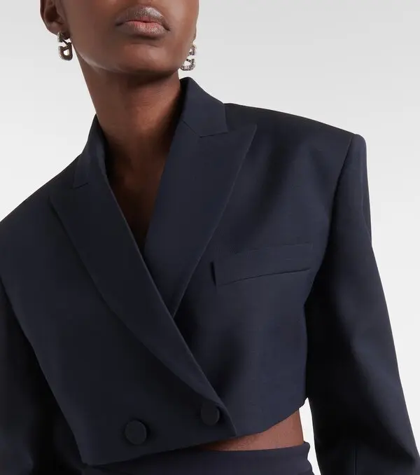 Valentino Garavani Cropped Crepe Couture Blazer
