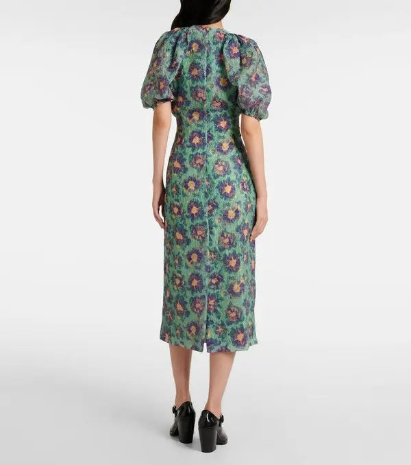 Ulla Johnson Amandine Puff-sleeve Midi Dress