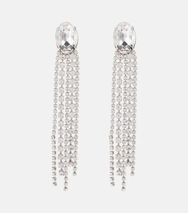 JENNIFER BEHR Crystal-embellished Dangle Earrings - Silver