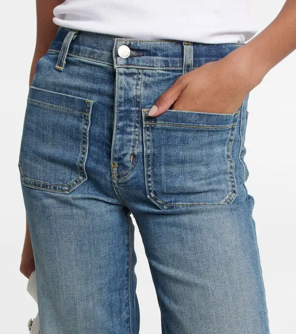 NILI LOTAN Florence High-rise Flared Jeans In Classic Wash - Blue