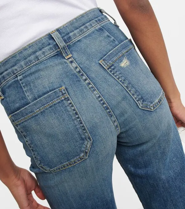 NILI LOTAN Florence High-rise Flared Jeans In Classic Wash - Blue