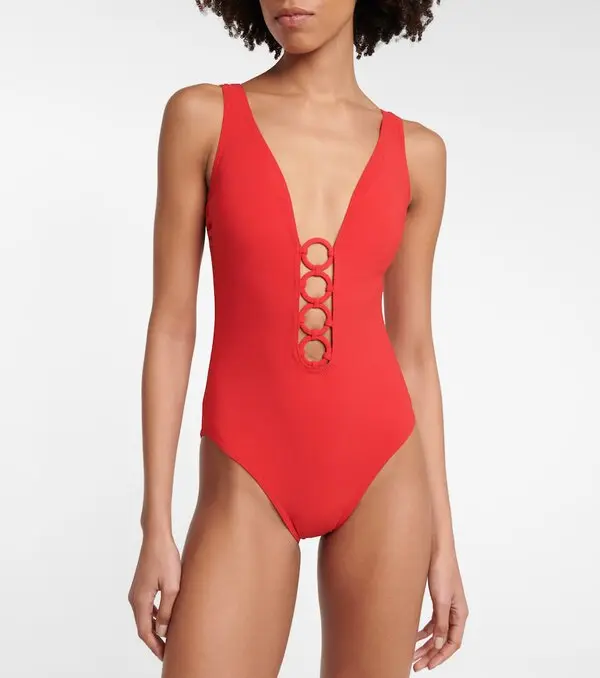 KARLA COLLETTO Morgan V-neck Swimsuit With Ring Detail