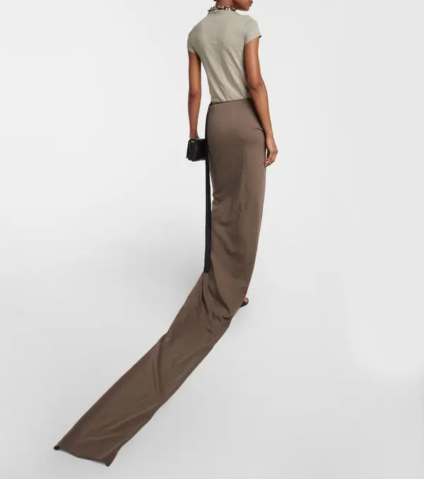 Rick Owens Gathered Cotton Maxi Skirt