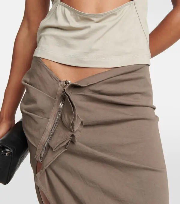 Rick Owens Gathered Cotton Maxi Skirt