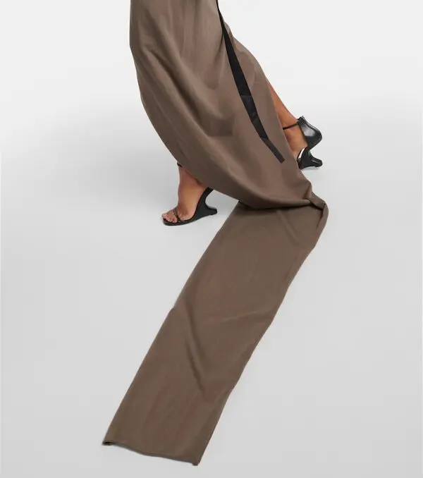 Rick Owens Gathered Cotton Maxi Skirt
