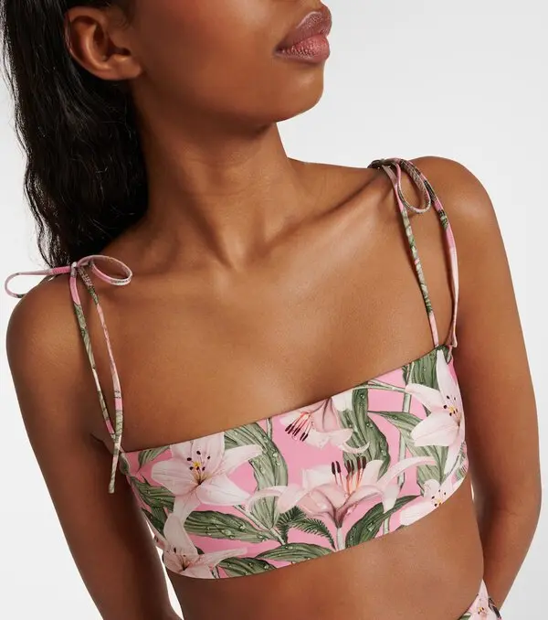 Agua Bendita Primavera Floral Bikini Top - Pink