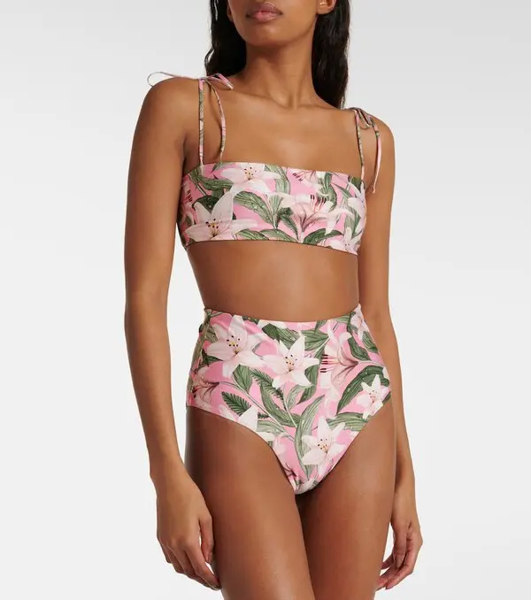 Agua Bendita Primavera Floral Bikini Top - Pink