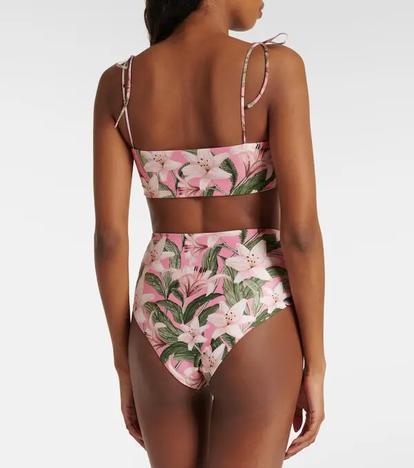 Agua Bendita Primavera Floral Bikini Top - Pink