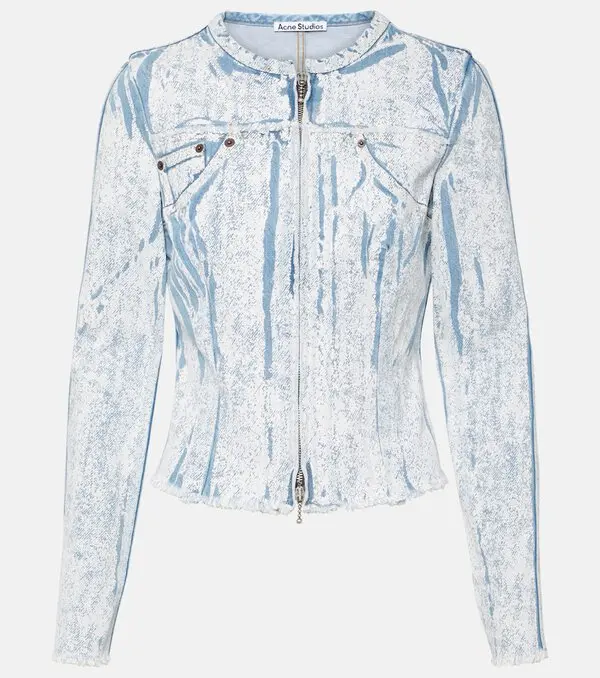 Acne Studios Printed Denim Jacket - Blue