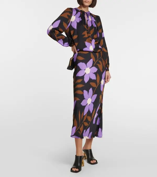 Velvet By Graham & Spencer Isa Printed Satin Top - Multicoloured