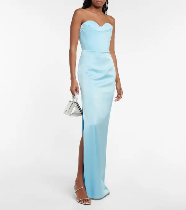 Alex Perry Honore Satin Maxi Dress