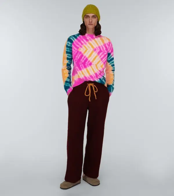 THE ELDER STATESMAN Zig-dyed Cashmere Sweater - Multicoloured