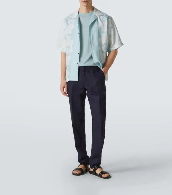 Orlebar Brown Griffon Linen Trousers - Blue