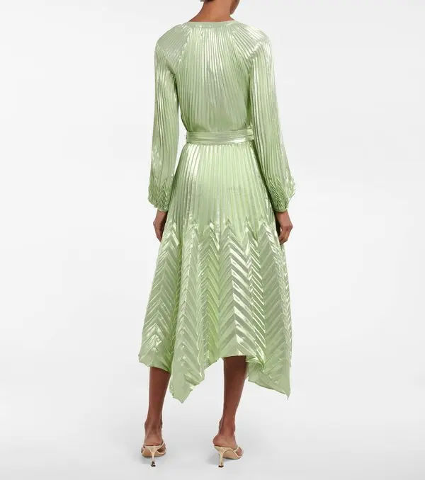 Simkhai Pleated Silk-blend Midi Skirt