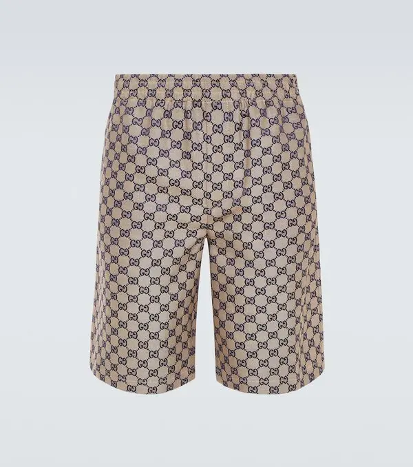 Gucci Gg Linen-blend Shorts - Beige
