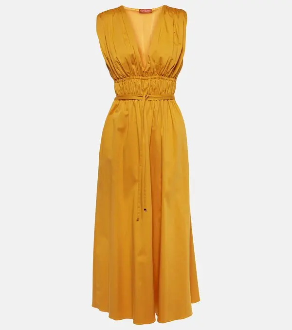 Altuzarra Fiona Ruched Midi Dress - Orange