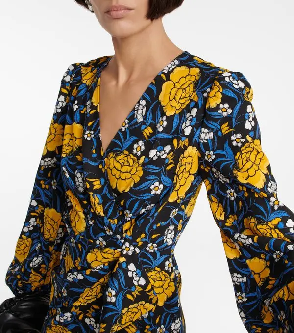 Diane Von Furstenberg Floral Printed Midi Dress