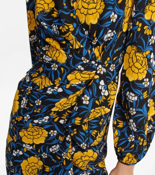 Diane Von Furstenberg Floral Printed Midi Dress