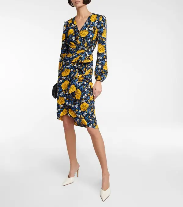 Diane Von Furstenberg Floral Printed Midi Dress