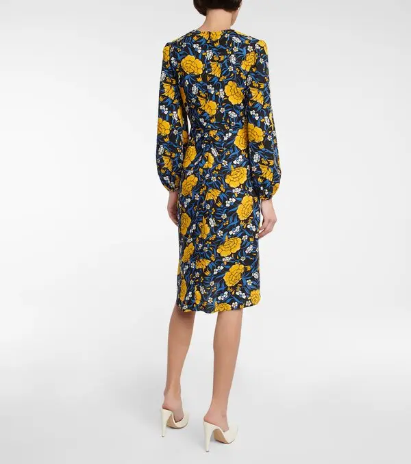 Diane Von Furstenberg Floral Printed Midi Dress