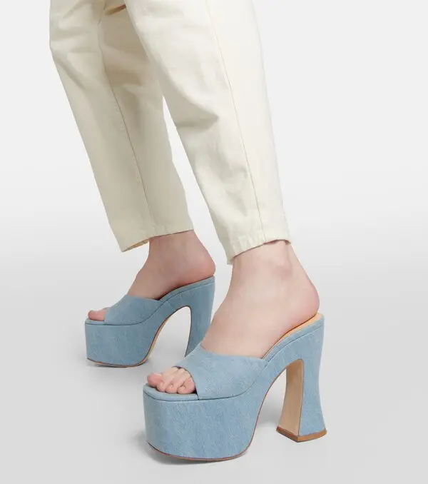Magda Butrym Denim Platform Mules