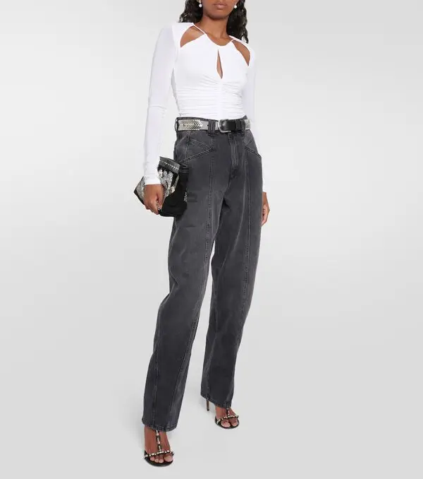 Isabel Marant Étoile Levona Cut Out Ruched Jersey Top