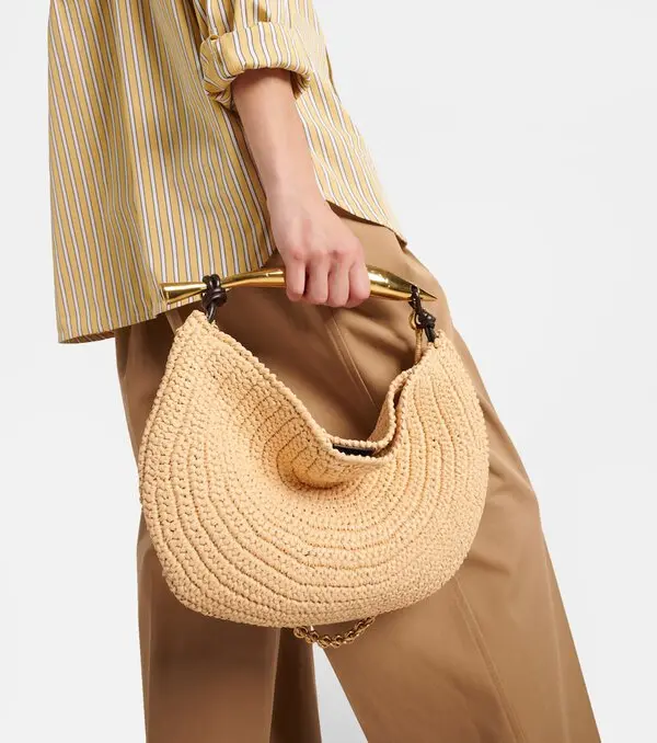 Bottega Veneta Sardine Chain Raffia-effect Tote Bag