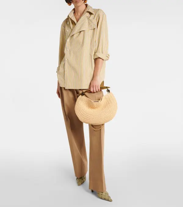 Bottega Veneta Sardine Chain Raffia-effect Tote Bag