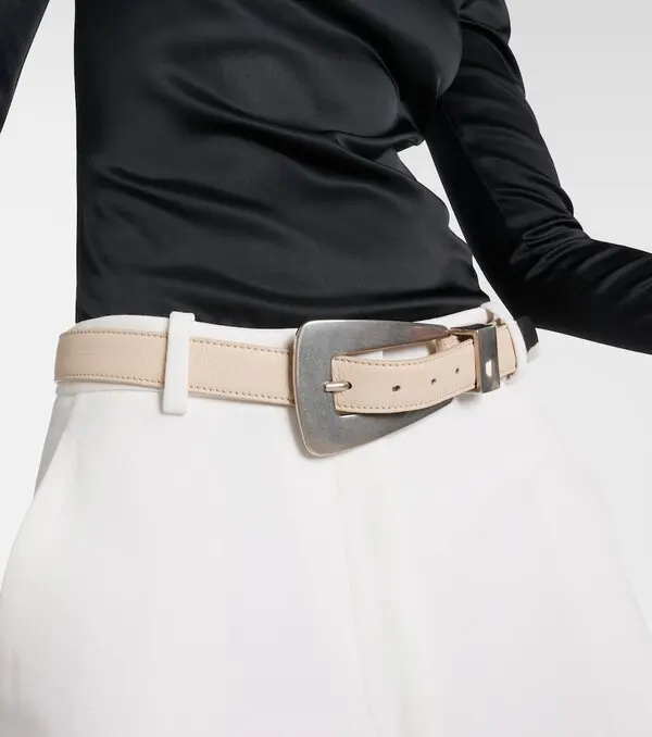 Khaite Lucca Leather Belt - White