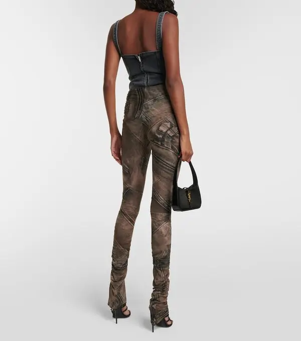 Blumarine Printed Low-rise Skinny Pants