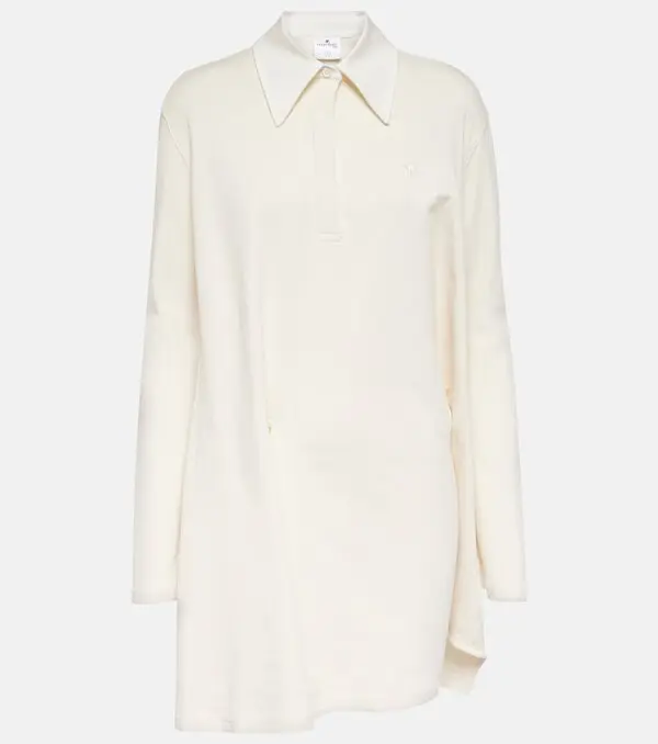 COURREGES Asymmetrical Cotton-blend Piqué Minidress - Neutrals