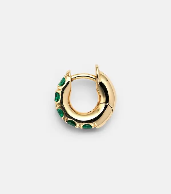 SPINELLI KILCOLLIN Mini Macro Hoop Emerald Single Earring
