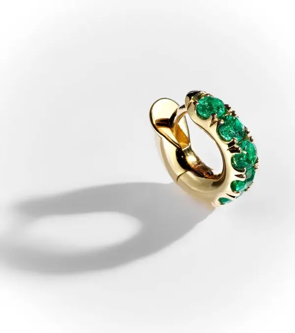 SPINELLI KILCOLLIN Mini Macro Hoop Emerald Single Earring