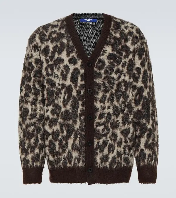 Junya Watanabe Jacquard Leopard-print Cardigan
