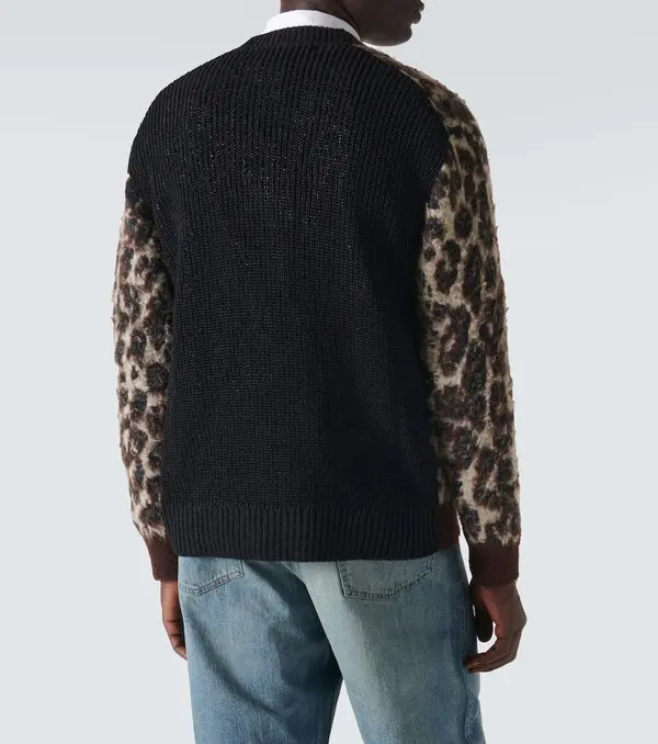 Junya Watanabe Jacquard Leopard-print Cardigan
