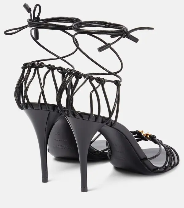 Saint Laurent Babylone Leather Sandals - Black