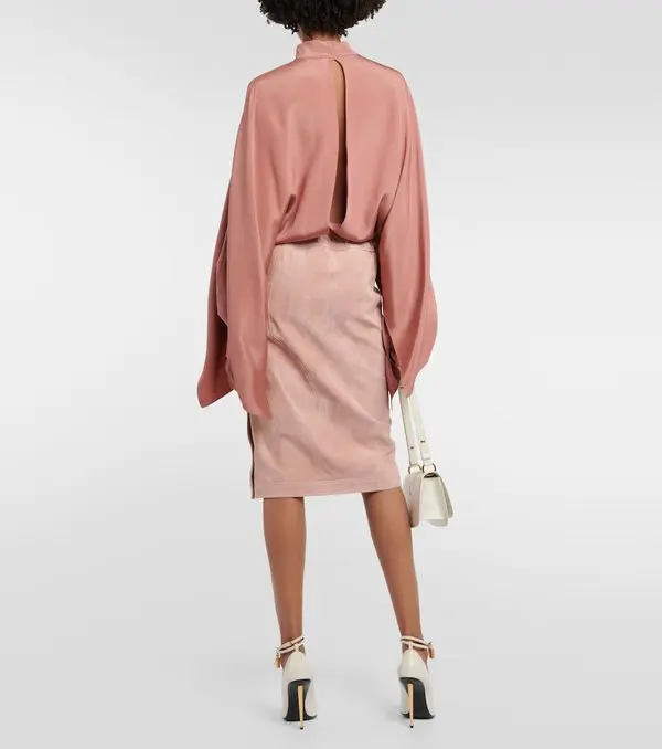 TOM FORD Cutout Silk Crepe Bodysuit