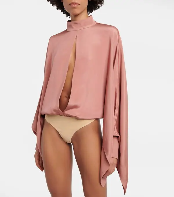 TOM FORD Cutout Silk Crepe Bodysuit