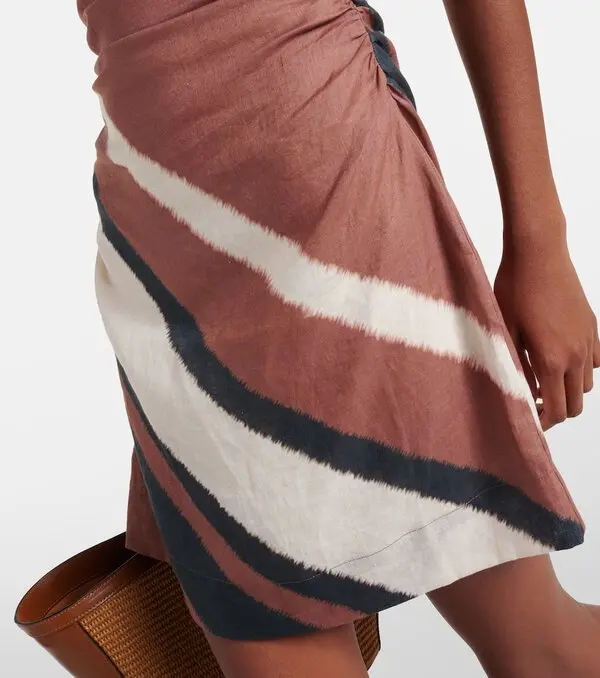 Faithfull The Brand Marga Gathered Linen Minidress