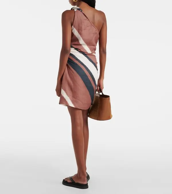 Faithfull The Brand Marga Gathered Linen Minidress