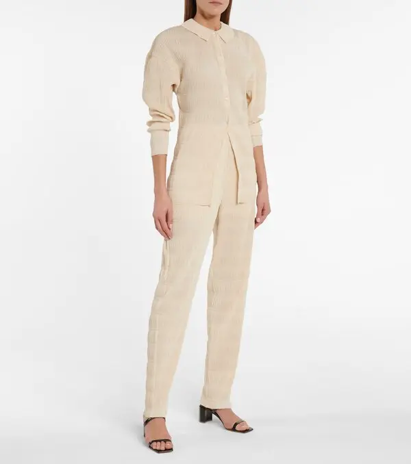 TOTEME Smocked High-rise Slim Pants