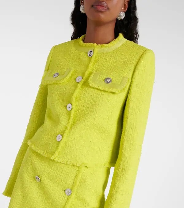 Versace Cotton-blend Bouclé Jacket