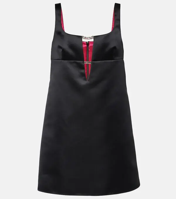 Nina Ricci Cutout Satin Mini Dress - Black