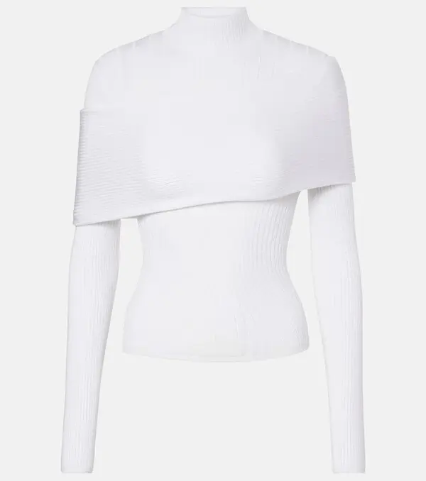 MUGLER Ribbed Knit Top