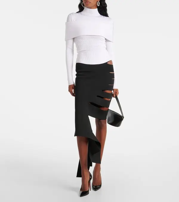 MUGLER Ribbed Knit Top