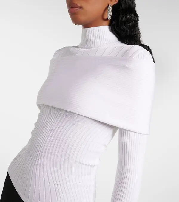 MUGLER Ribbed Knit Top