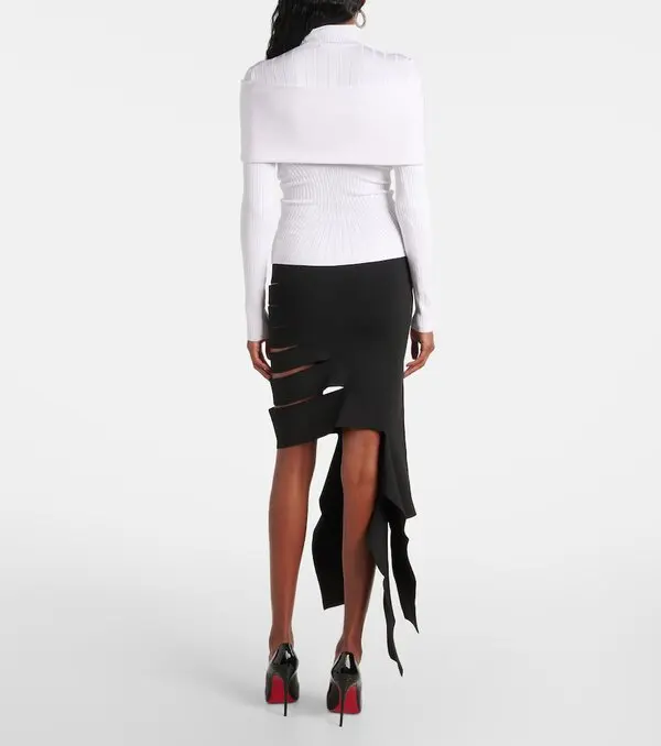 MUGLER Ribbed Knit Top
