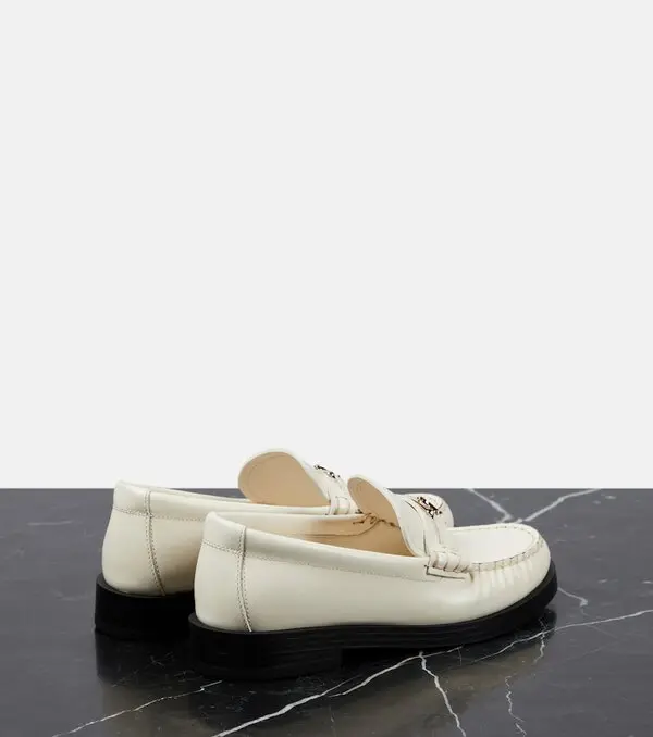 JIMMY CHOO Addie Logo Leather Loafers